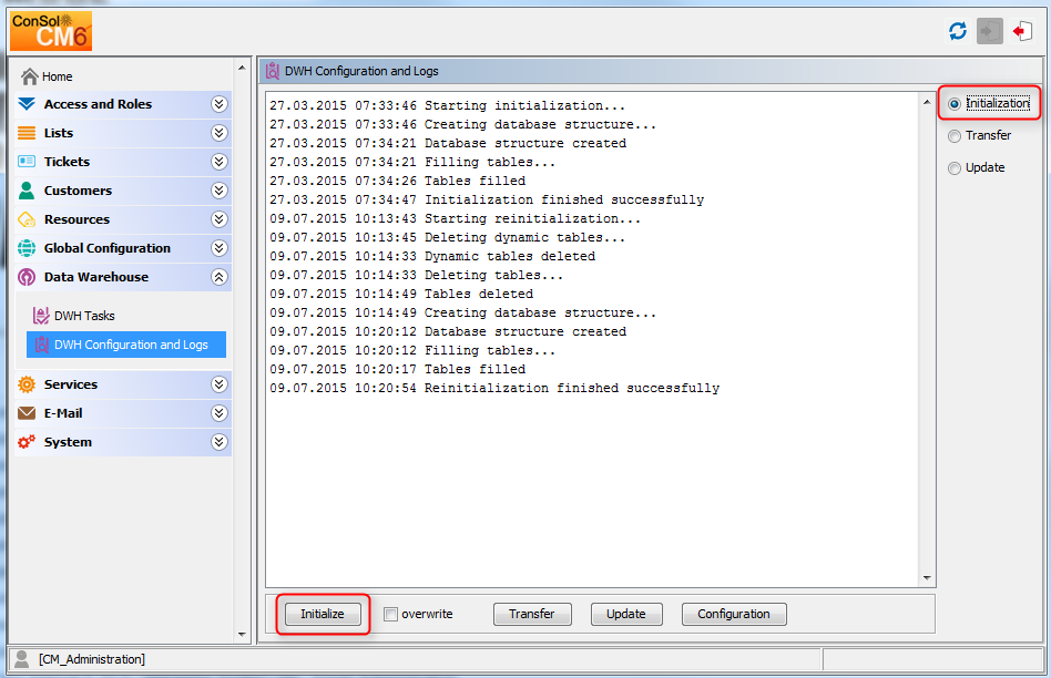 Data Warehouse (DWH) Management